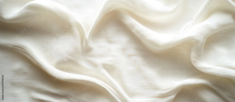 Elegant off white linen fabric texture with smooth folds and ample ...