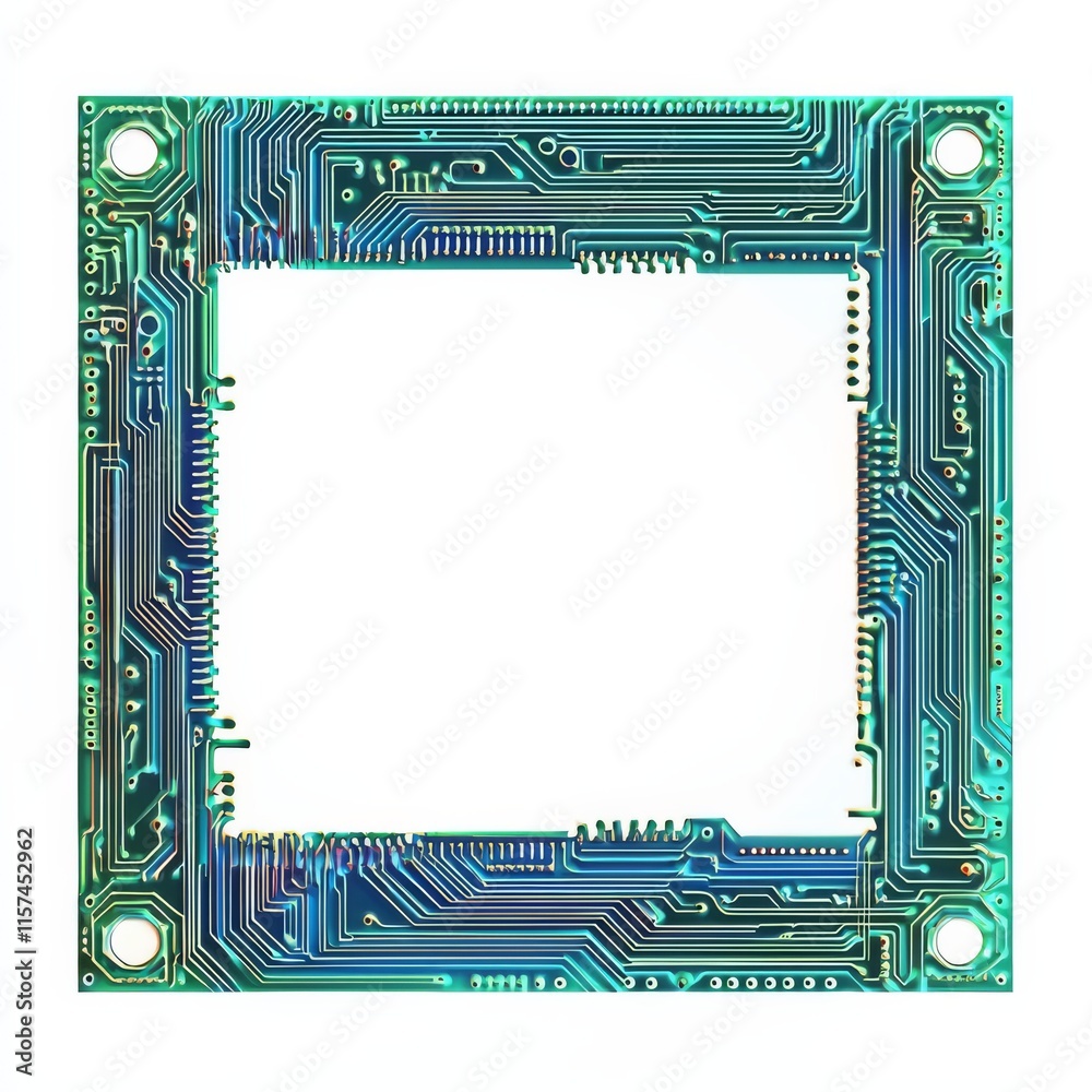Circuit Board Frame: A futuristic and abstract frame composed of a ...