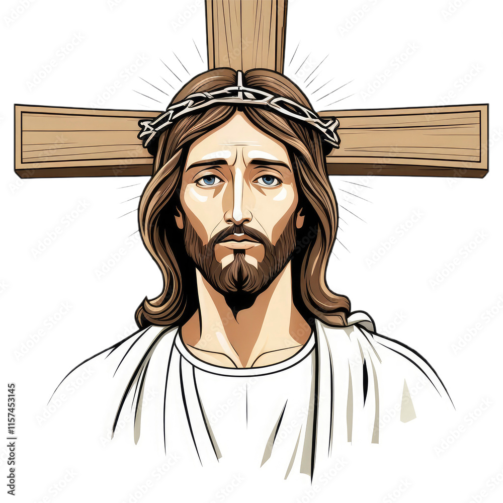 Jesus with transparent background PNG and JPEG image Stock Photo ...