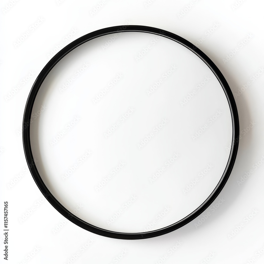 Black Circle Frame: A minimalist, sleek black circle frame isolated ...