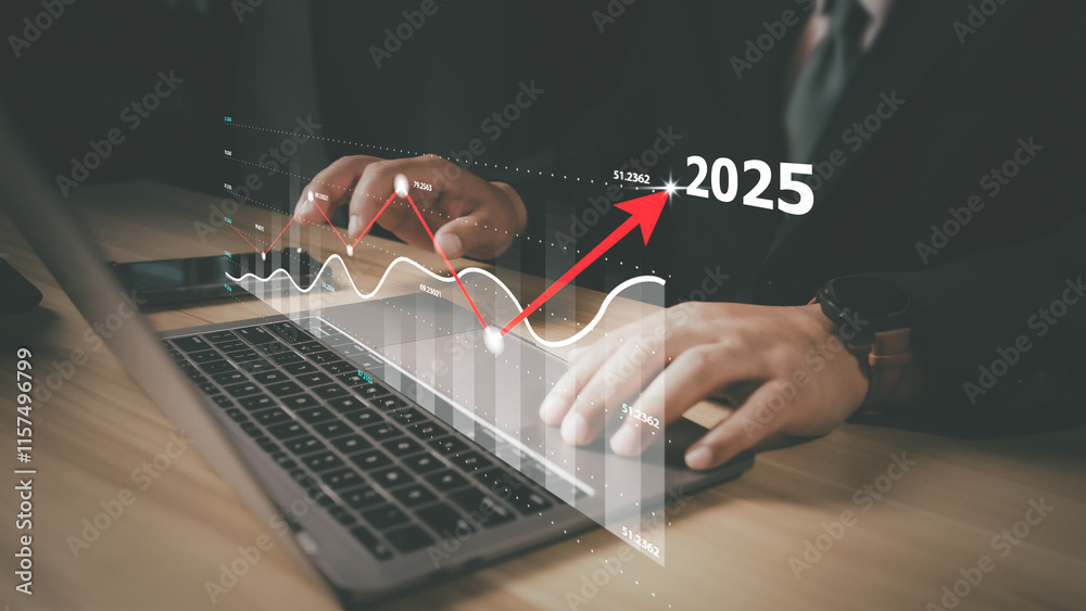 2025, Graph Analyst working with Business, Concept digital ...