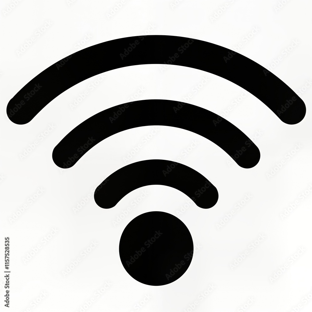 Modern wifi icon shows wireless connection. Simple black symbol on ...