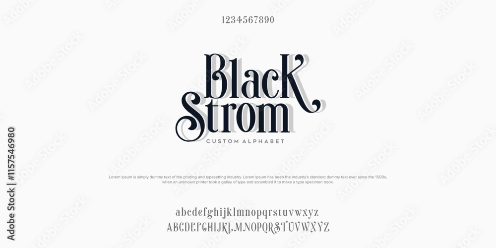 Vector de Stock Elegant alphabet letters font set. Classic Custom ...