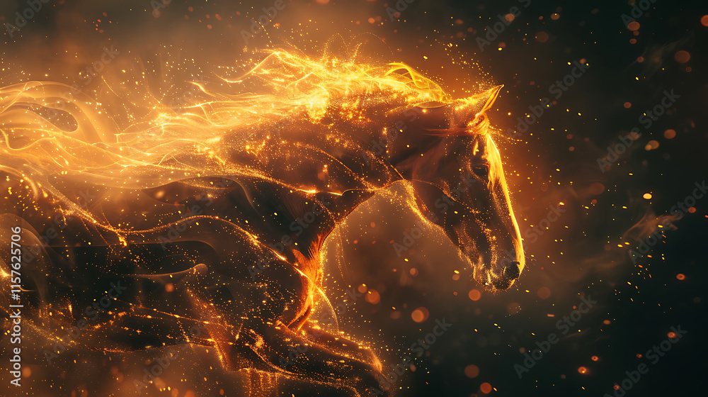 horse animal abstract wallpaper contrast background stallion in vivid ...