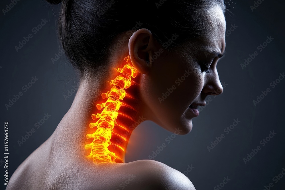 Office workers have neck pain from bad posture during sitting and work ...