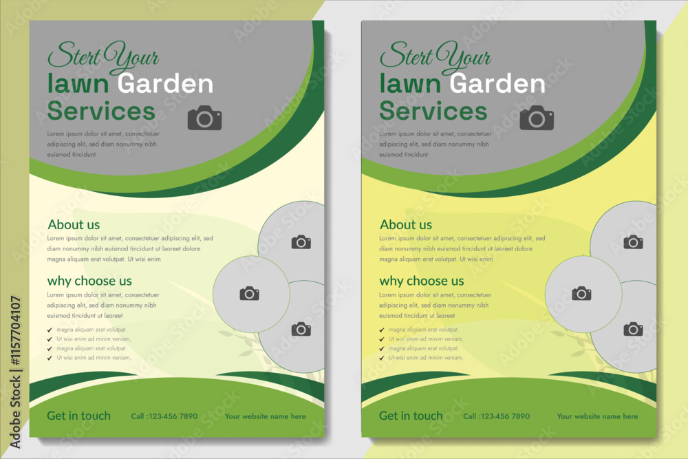 Lawn Mower Garden or Landscaping Service Flyer Template. Business Flyer ...