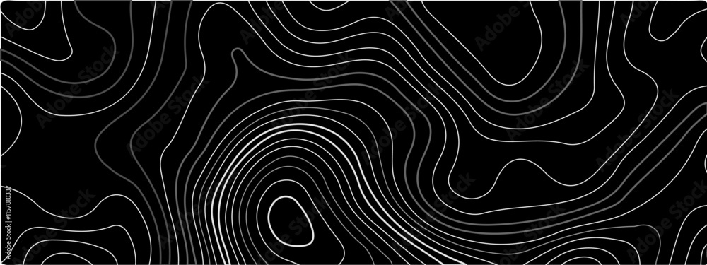 Abstract black on grey contours vector topography stylized height of ...