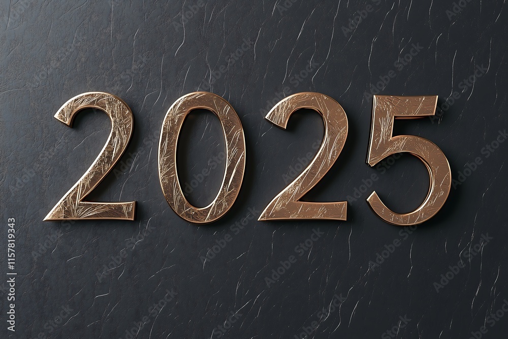 Números de bronze 2025 Stock Photo | Adobe Stock