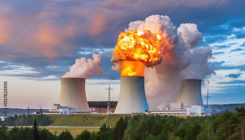 Dramatic Nuclear Explosion Nighttime Shock Wave Illuminated by a Stormy ...