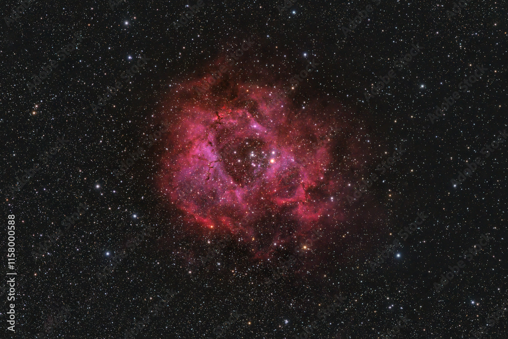 Real astrophotograph of Rosette Nebula, NGC 2237 a stunning emission ...