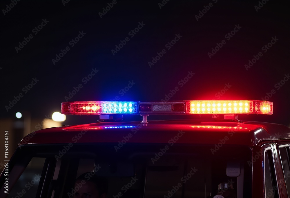 Dynamic Fire Truck Emergency Lights: Red and Blue Flashing Sirens for ...