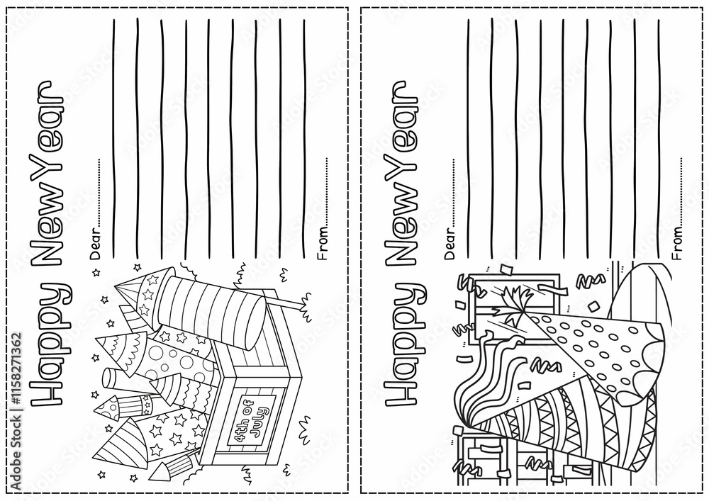 Create special moments for kids with printable New Year cards featuring ...