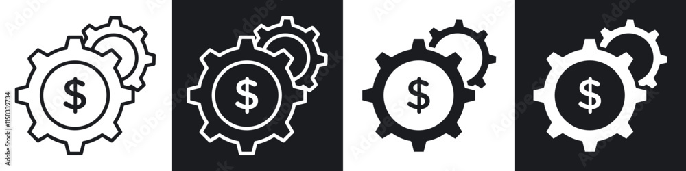 Money processes icon pack for app and website ui designs. Stock Vector ...