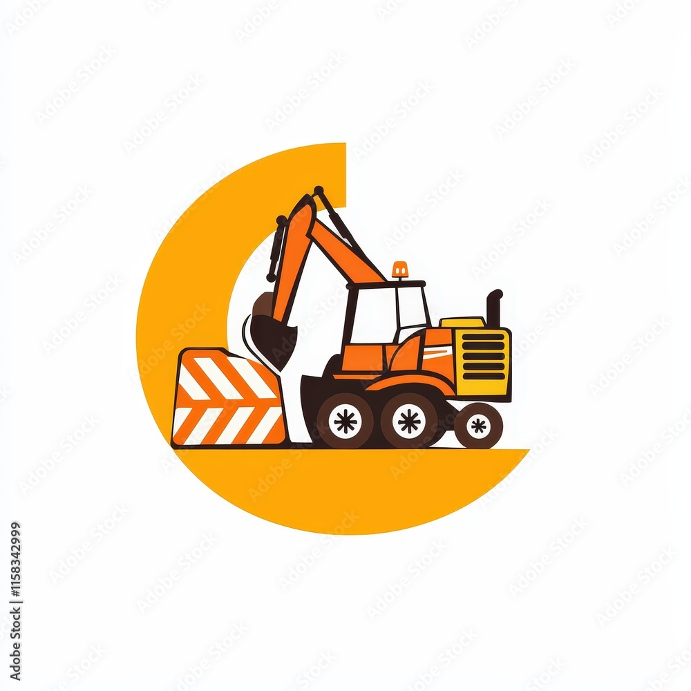 Design of road construction icon logo illustration isolated on white ...
