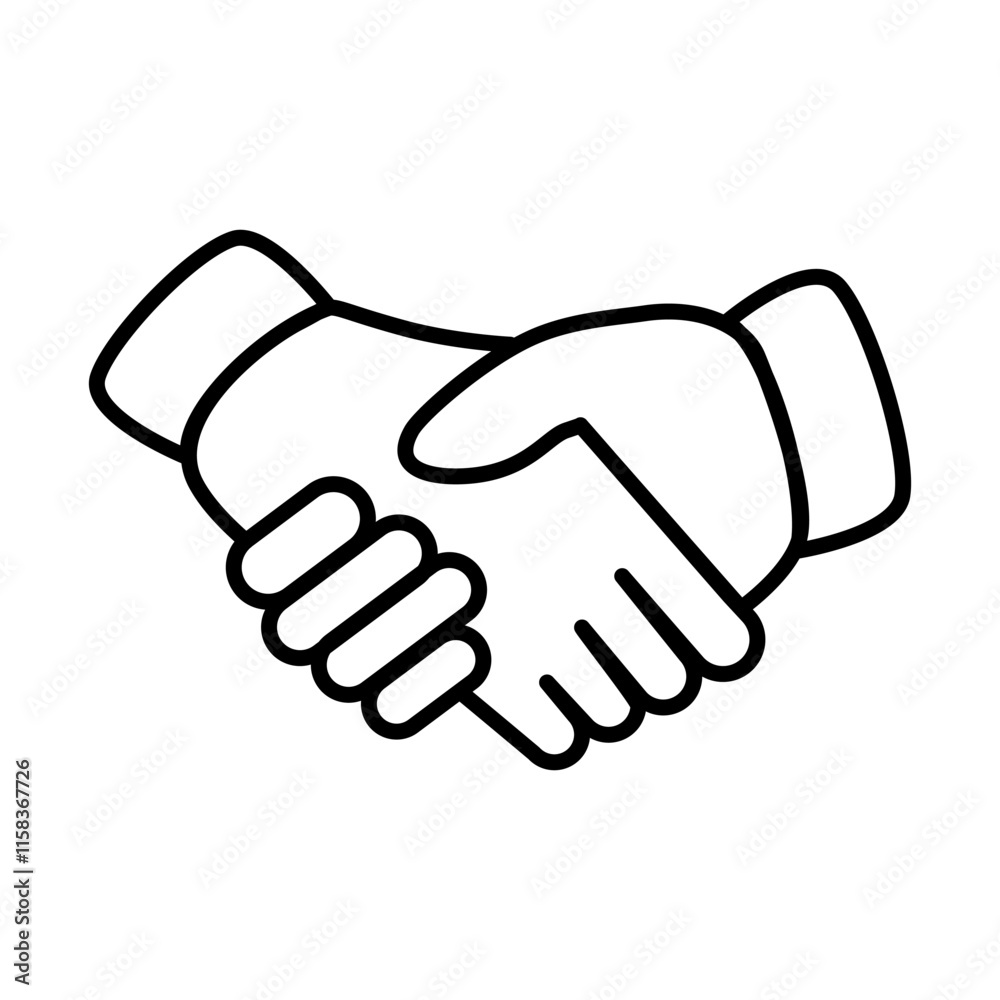 handshake icon, simple flat style, illustration, logo sign symbol ...