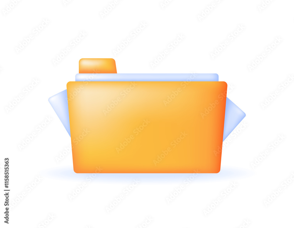 file folder concept. file and archive management. illustration of paper documents inside a ...