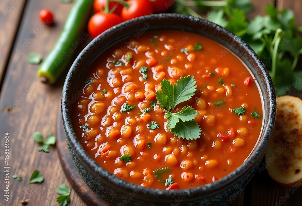 Traditional Maghreb, Moroccan and Algerian tomato soup Harira and ...