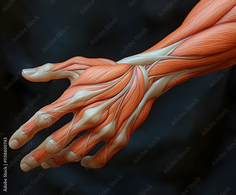 Foto de Stock Hand and Arm Anatomy: Muscles and Tendons in Detail ...