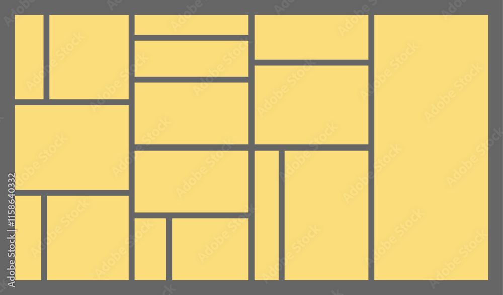 Dimensions 16x9 trendy bento grid layout style brick Ui UX templates ...