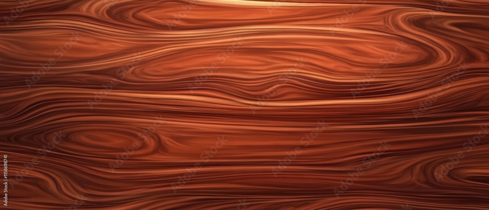 Polished mahogany wood texture in a rich, warm vector cartoon ...