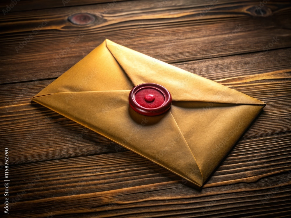 Award Ceremony Envelope, Eye-Level Close-Up, Golden Seal, Winner ...
