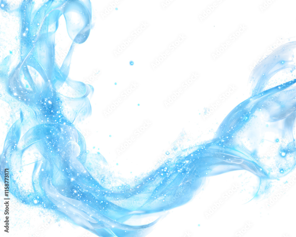 Blue glitter smoke border frame with shimmering sparkles and flowing ...