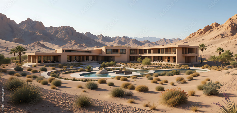 Desert Resort Prompt: Design a luxury resort in a desert environment ...