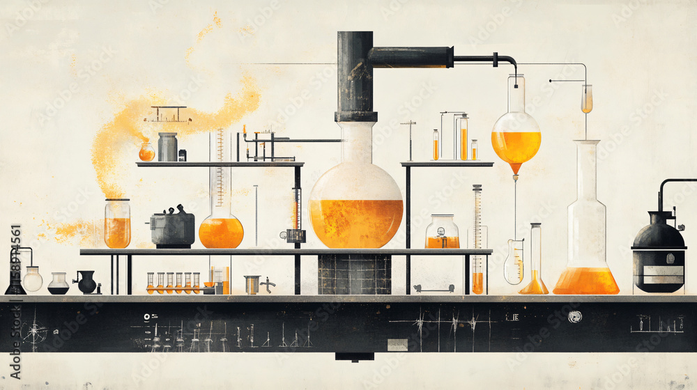 An educational poster showing the parts and functions of a Bunsen ...