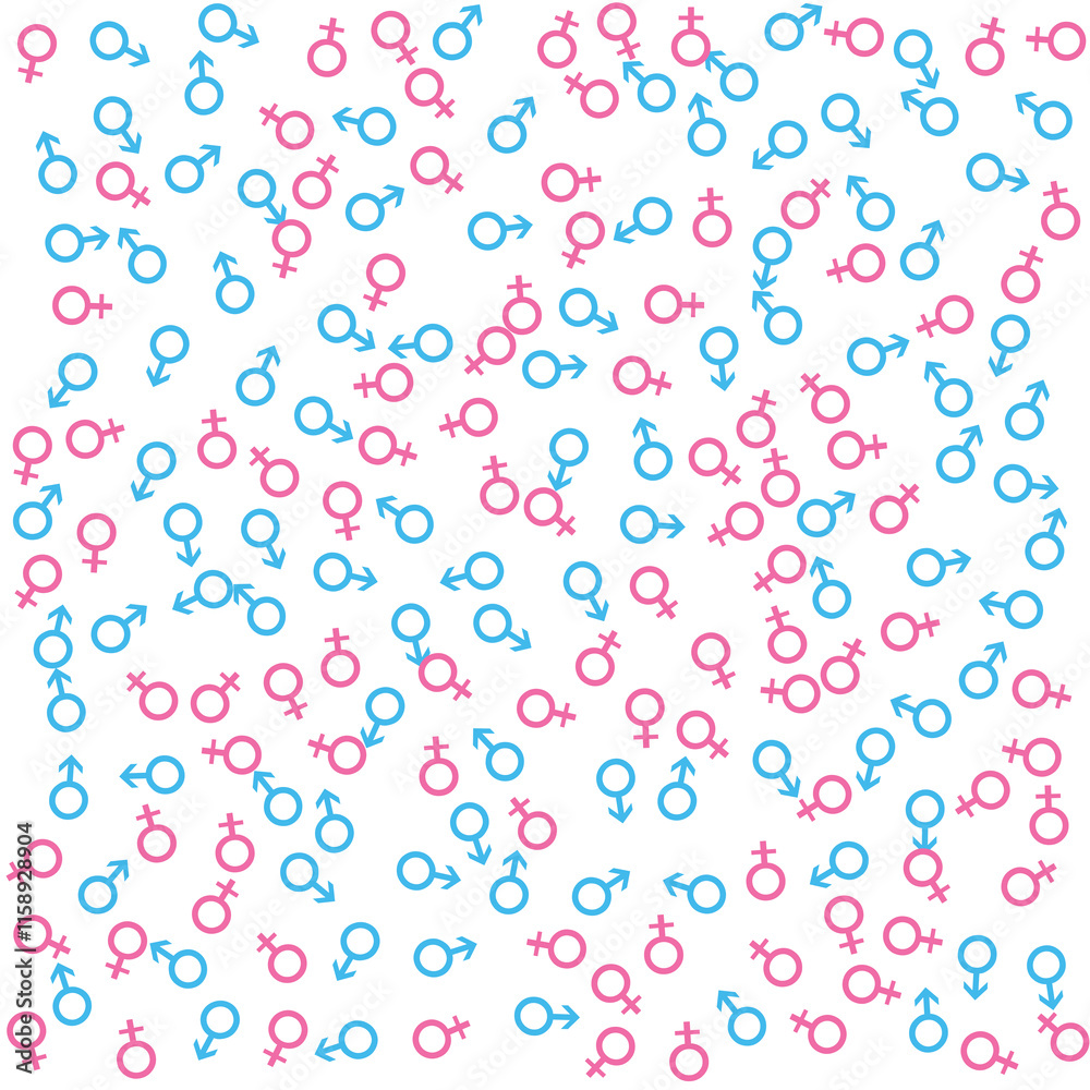 symbols with various angles and inclinations identifying male or female ...