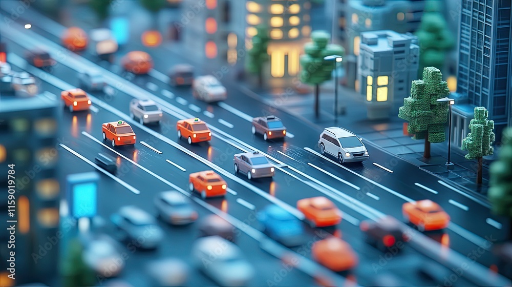 Ilustración De Stock Ai Driven Smart Traffic Management A Cityâ€™s Traffic System Managed By Ai