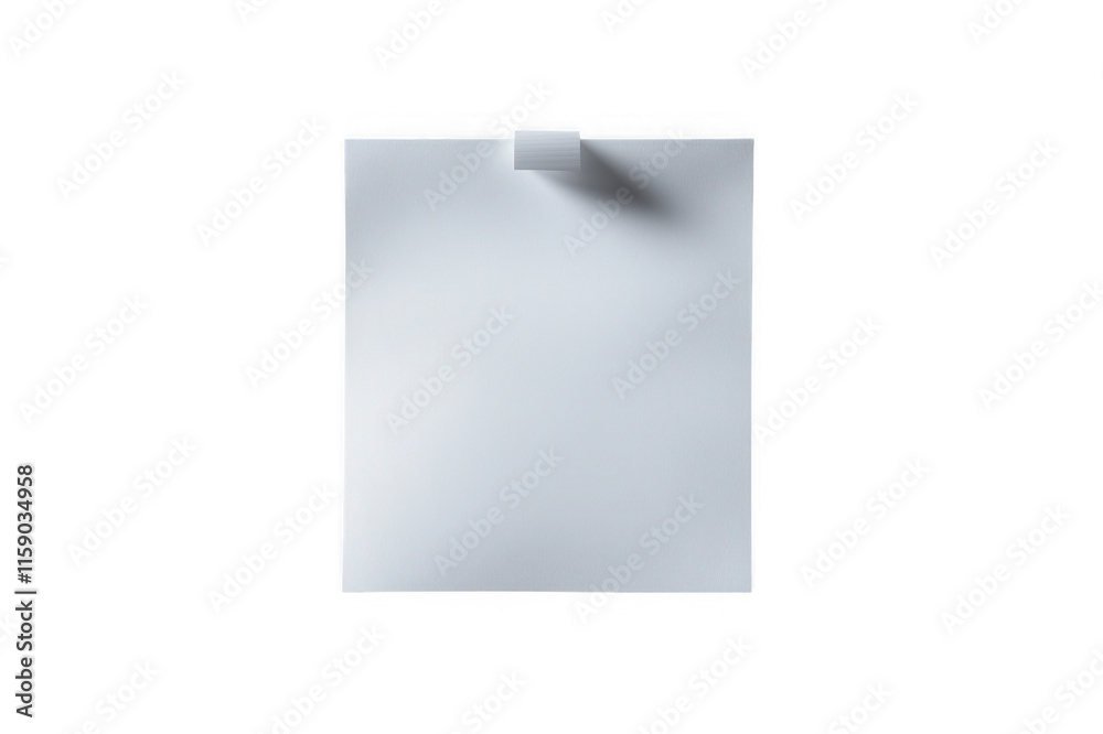 Top-down view of the white note, on white background, png, no ...