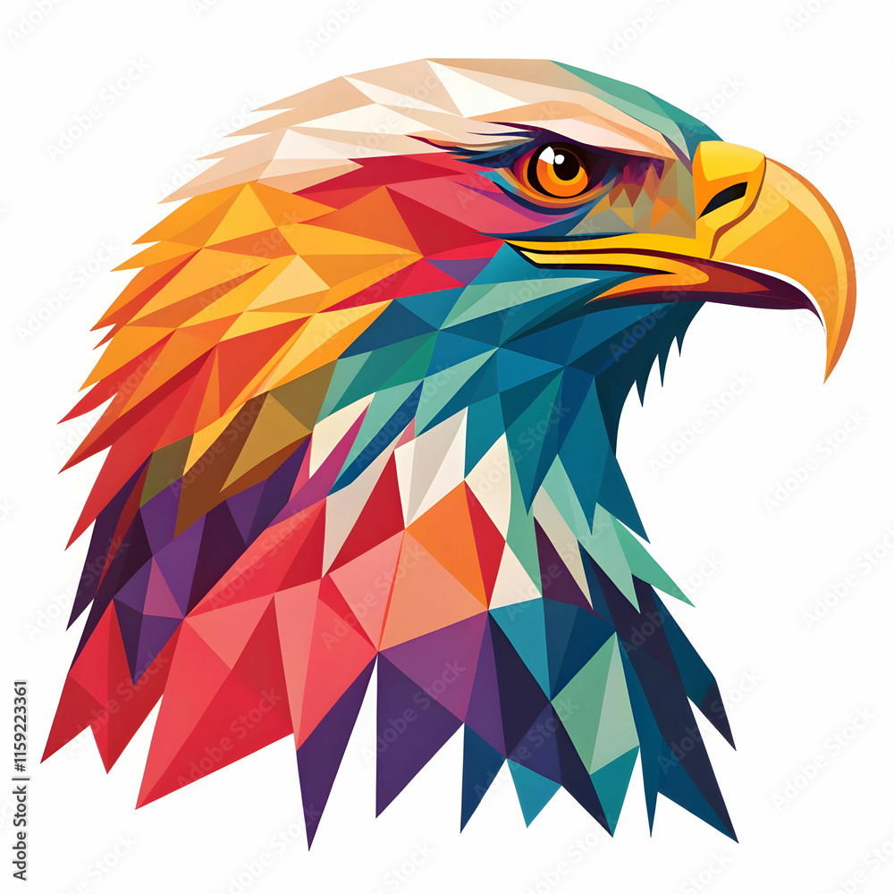 colorful low poly eagle vector design Stock Illustration | Adobe Stock