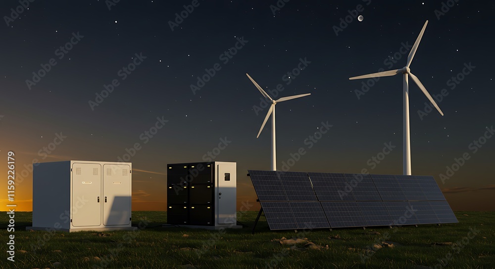 Dawn of new renewable energy technologies. Modern, aesthetic and ...