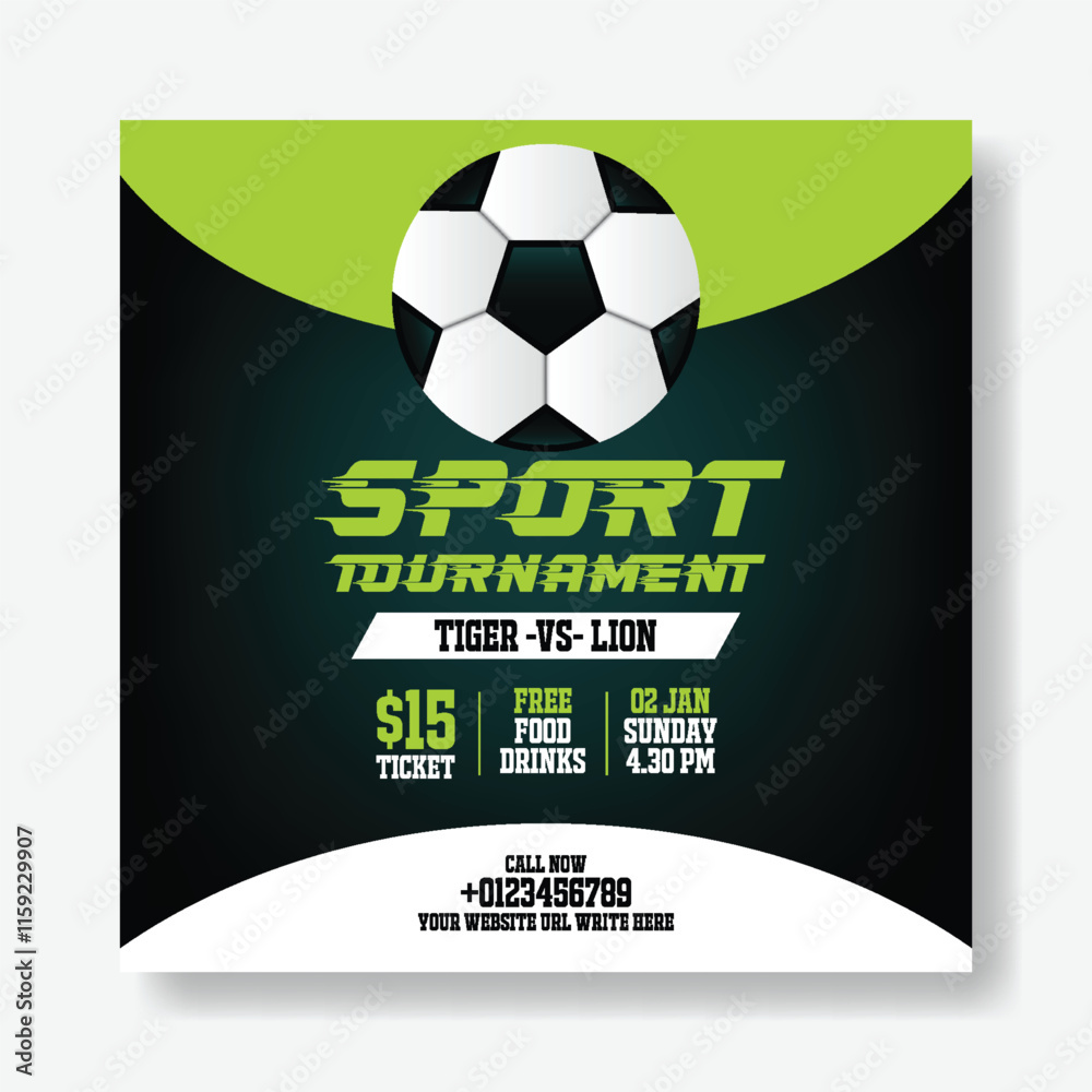 Sports tournament and gym fitness editable social media post banner ad ...