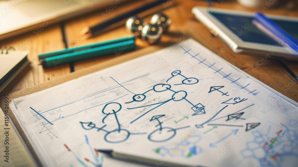 child drawings on a playbook Stock Photo | Adobe Stock