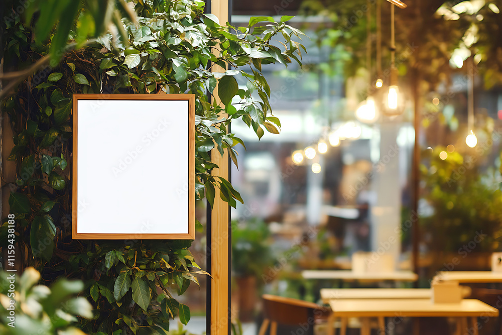 Modern Cafe Digital Menu Board Mockup, White empty paper poster mockup ...