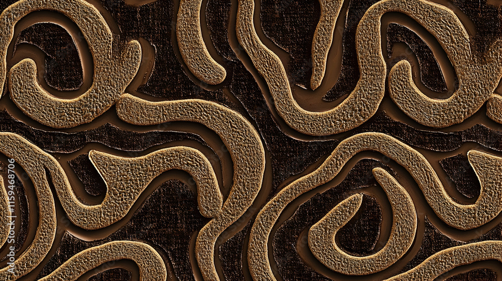 Textured Mocha mousse color 2025 abstract fabric design with intricate ...