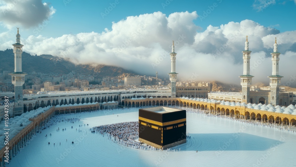 Stock-Foto „Holy Kaaba in Mecca, Saudi Arabia – Digital Painting of the ...