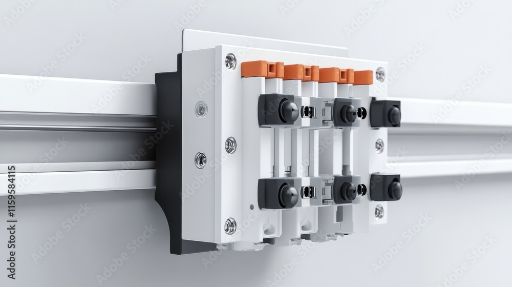 Mounting fuse boxes on the distribution board with circuit breakers ...