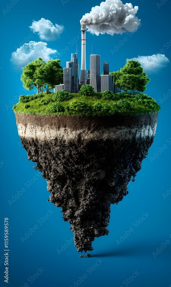Carbon Cycle Visualization, an intricate illustration showing the ...