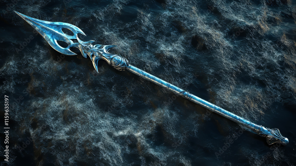 Gold, silver trident, devil pitchfork isolated on white background ...