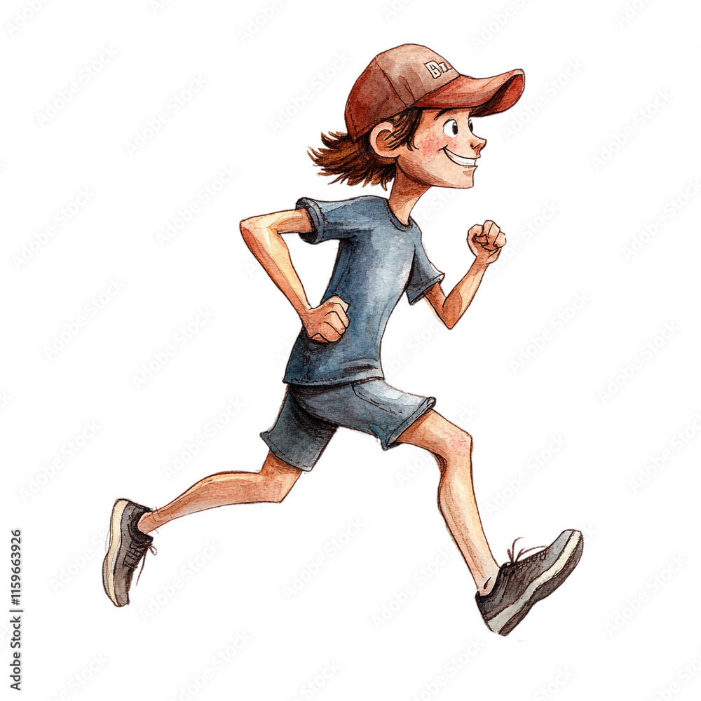 cartoon man running marathon clipart long distance run, sprinter ...