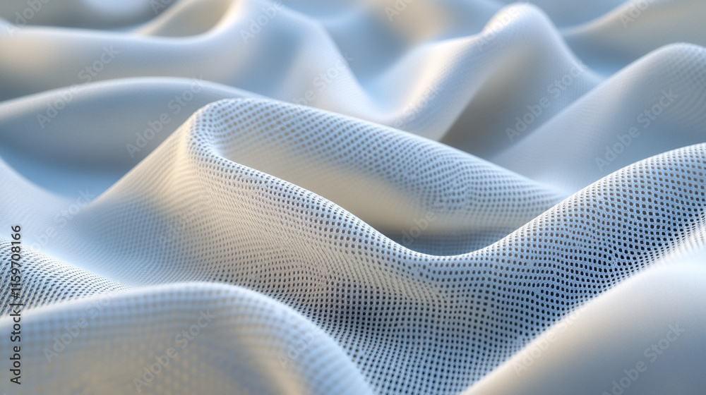 A 3D render of fabric with detailed textures and gradients, coming out ...