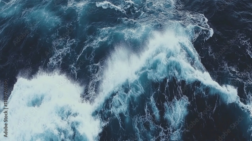 Ethereal abstract blue color water wave surface, pure natural swirl ...