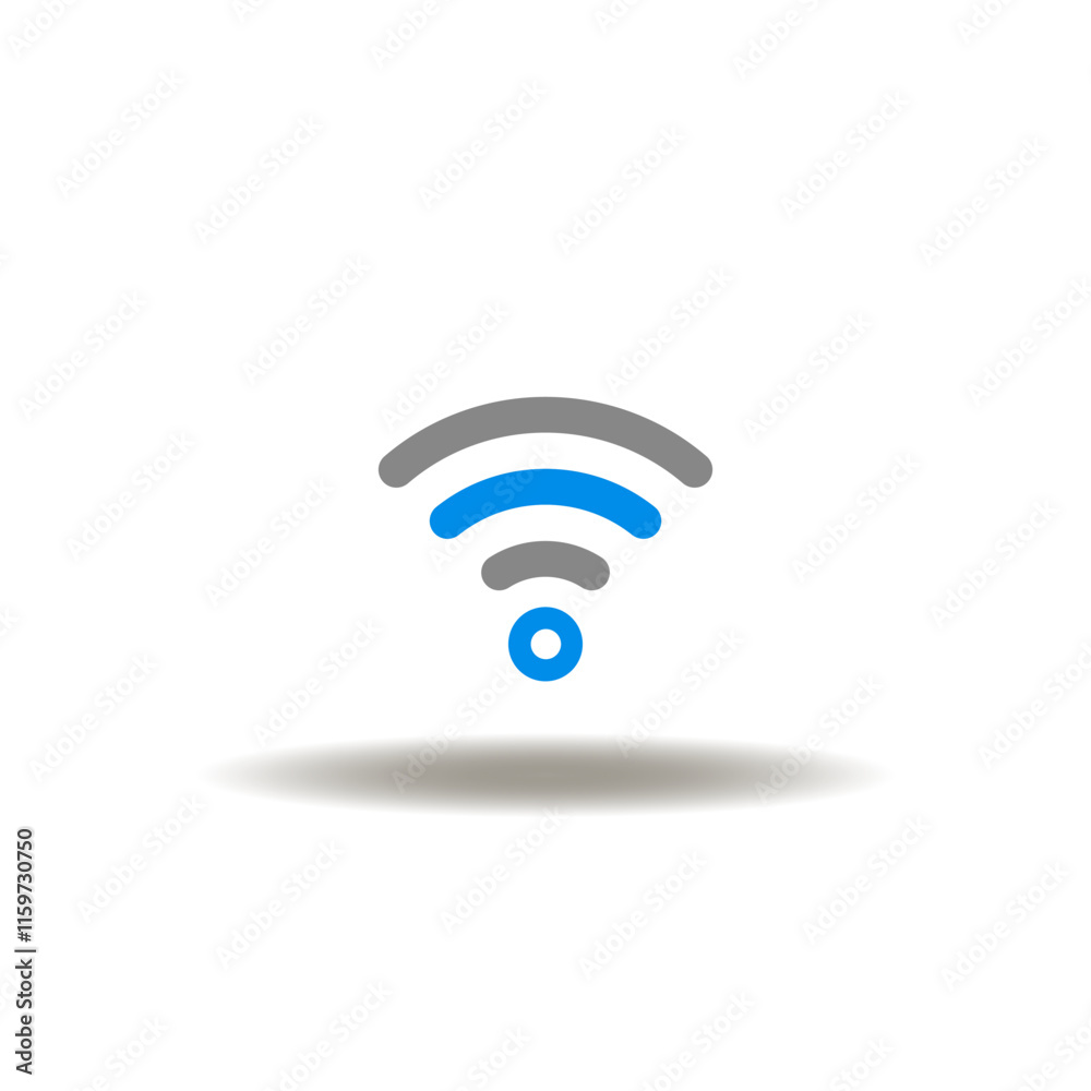 Vector illustration of radio wireless signal. Symbol of wifi internet ...