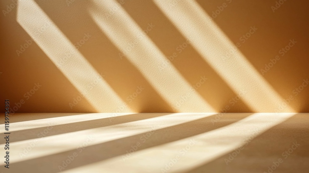 Shadows cast on a warm beige background create a striking abstract ...