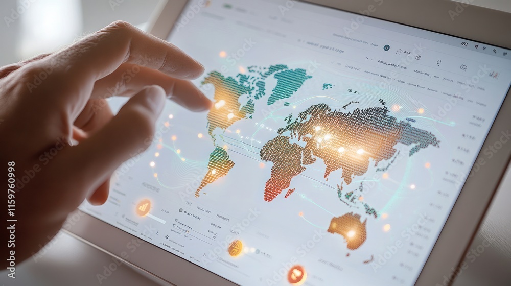 Interactive dashboard for corporate global KPIs, elegant data ...