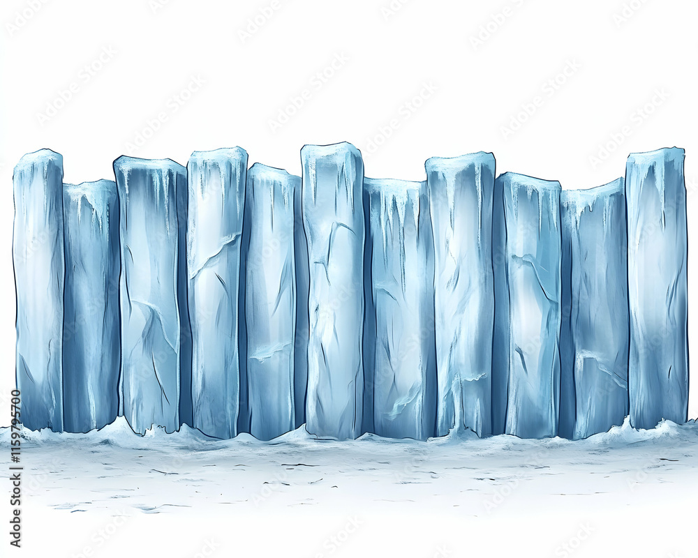 Seamless icy wall, winter wonderland background, frozen landscape ...