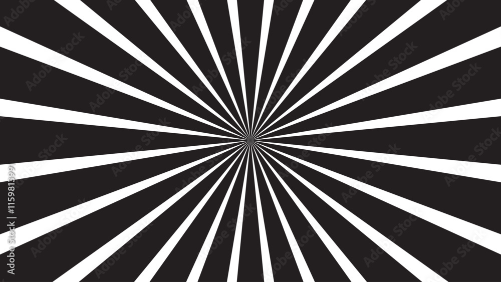 Dynamic black and white radial vector background. Retro designs, comic ...
