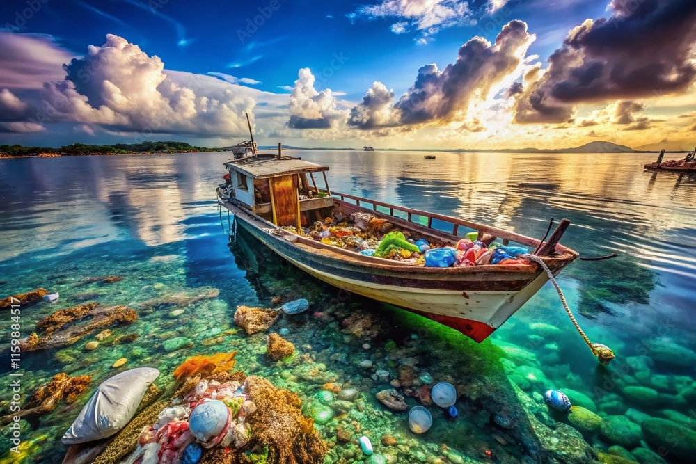 Polluted Ocean, Boat, Environmental Impact, Human Impact, Climate ...